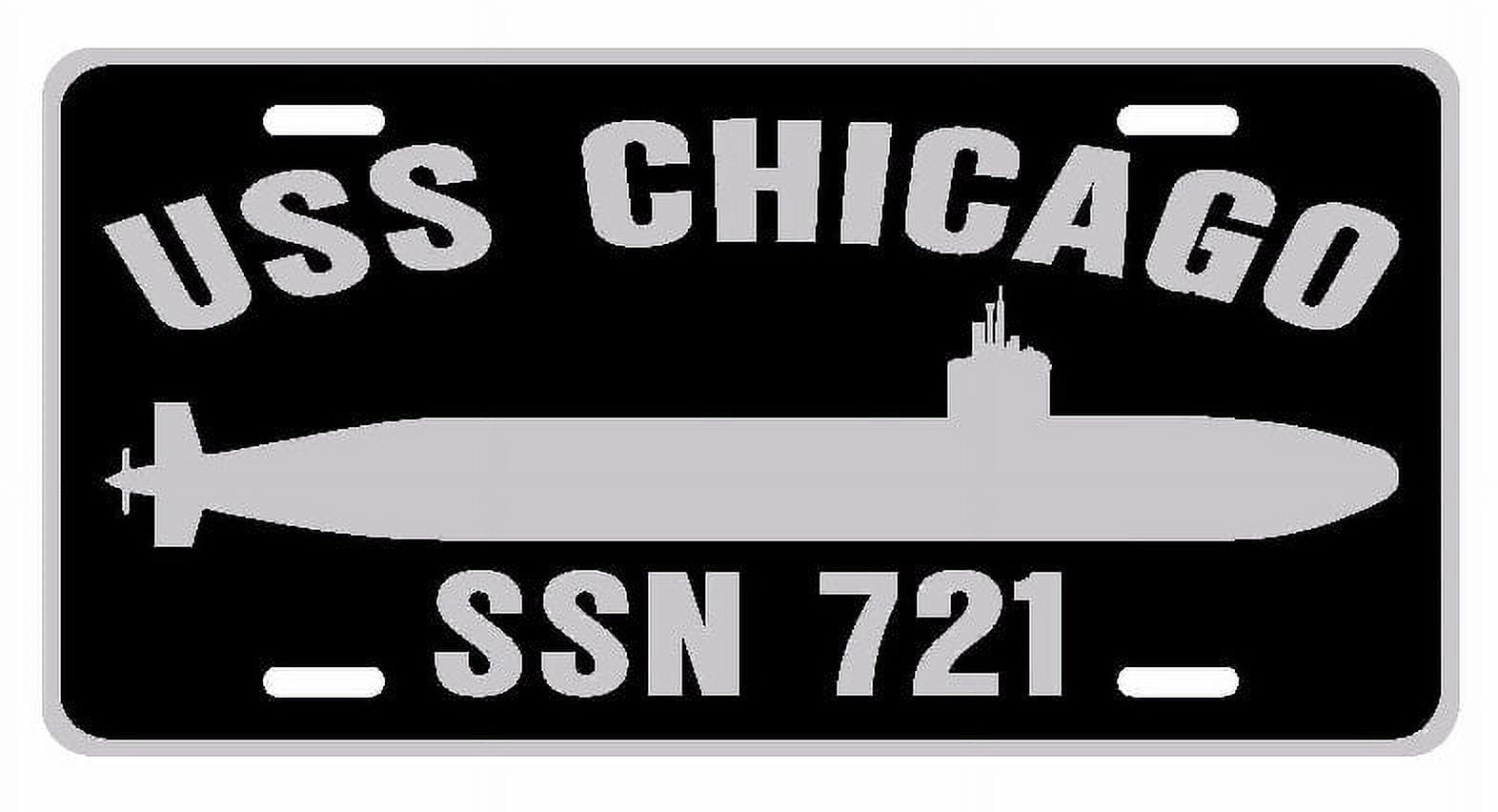 USS CHICAGO SSN 721 Aluminum License Plate Military Navy USN Car Truck ...