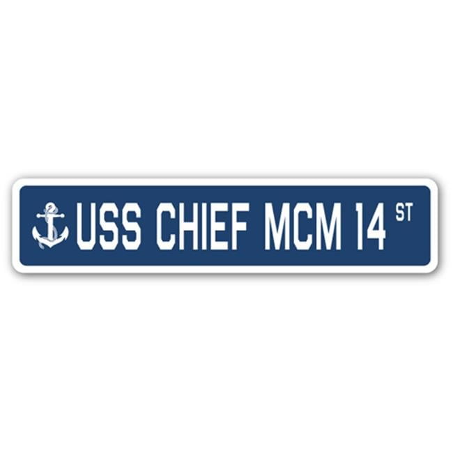 USS CHIEF MCM 14 Street Sign us navy ship veteran sailor gift - Walmart.com