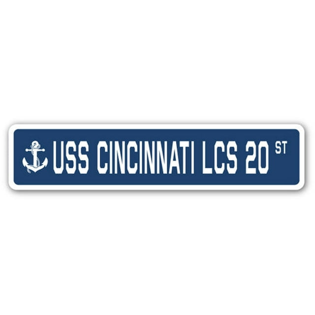 USS CINCINNATI LCS 20 Street Sign us navy ship veteran sailor gift ...