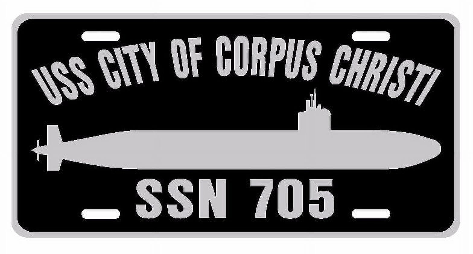USS CITY OF CORPUS CHRISTI SSN 705 Aluminum License Plate Military Navy USN Car Truck RV PL001 ...