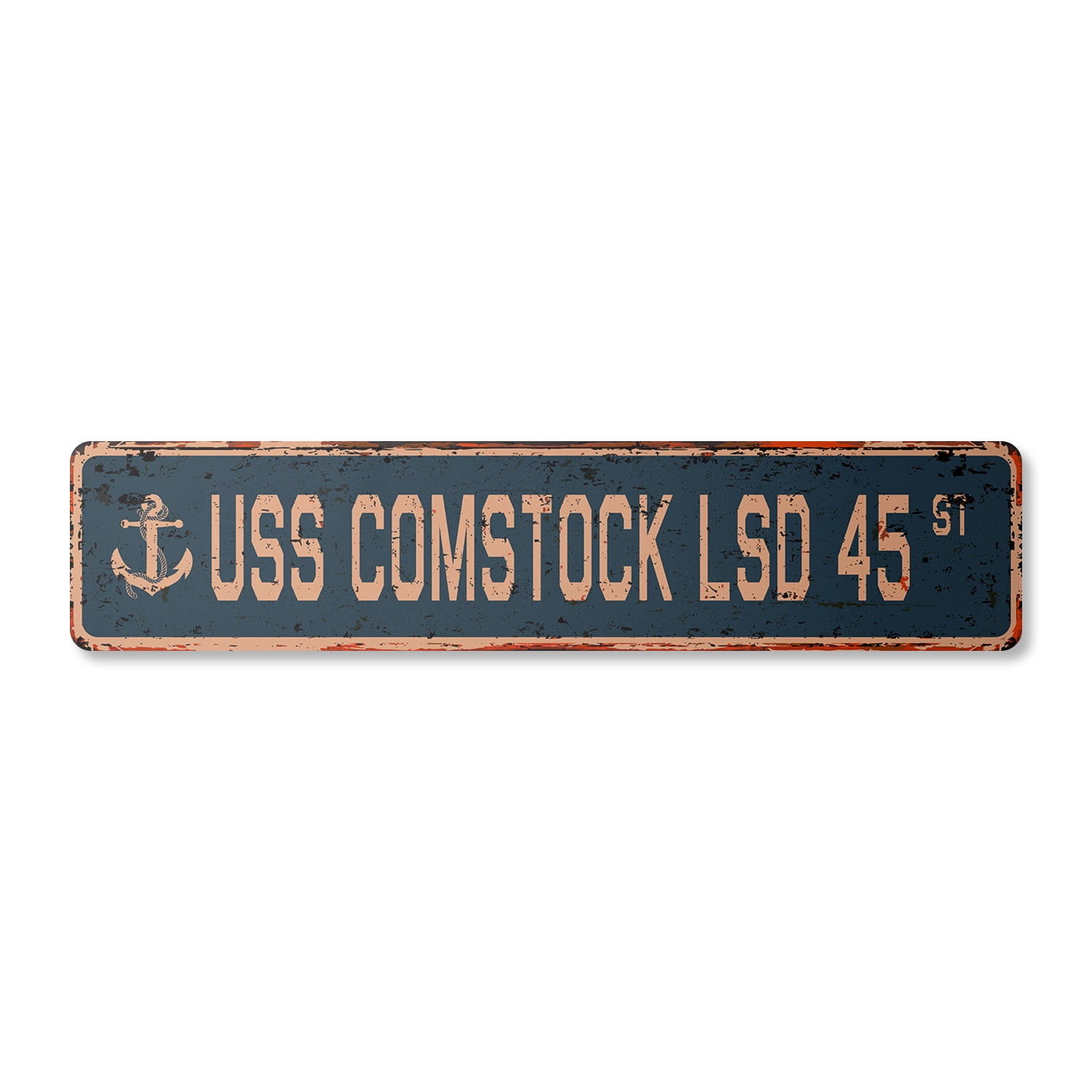 USS COMSTOCK LSD 45 Vintage Aluminum Street Sign us navy ship veteran ...