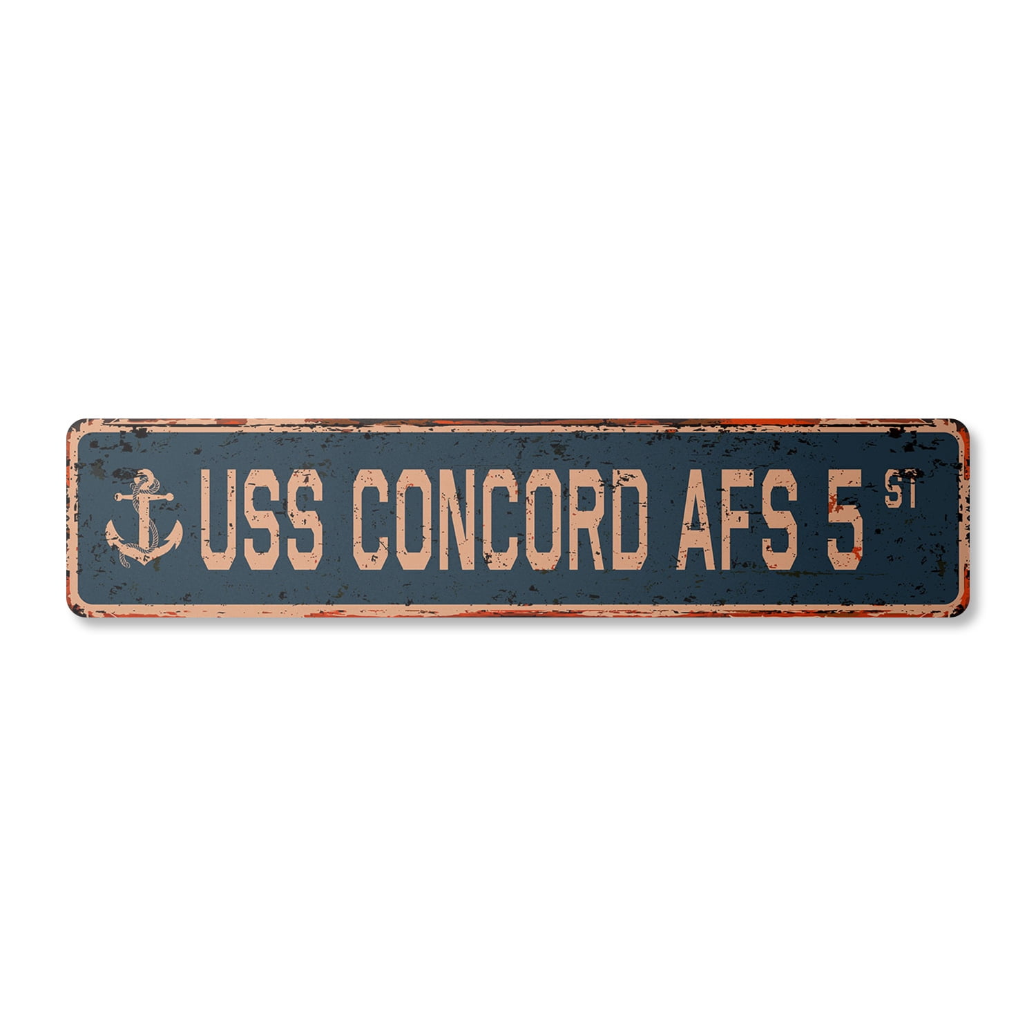 USS CONCORD AFS 5 Vintage Aluminum Street Sign us navy ship veteran ...