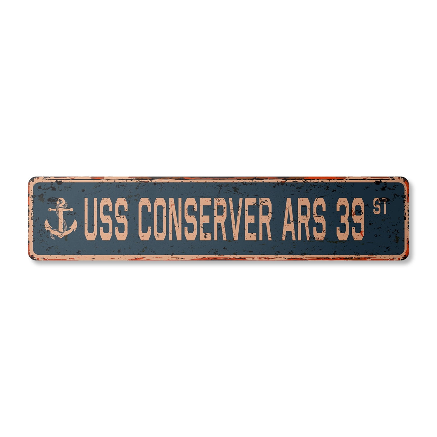 USS CONSERVER ARS 39 Vintage Plastic Street Sign us navy ship veteran ...