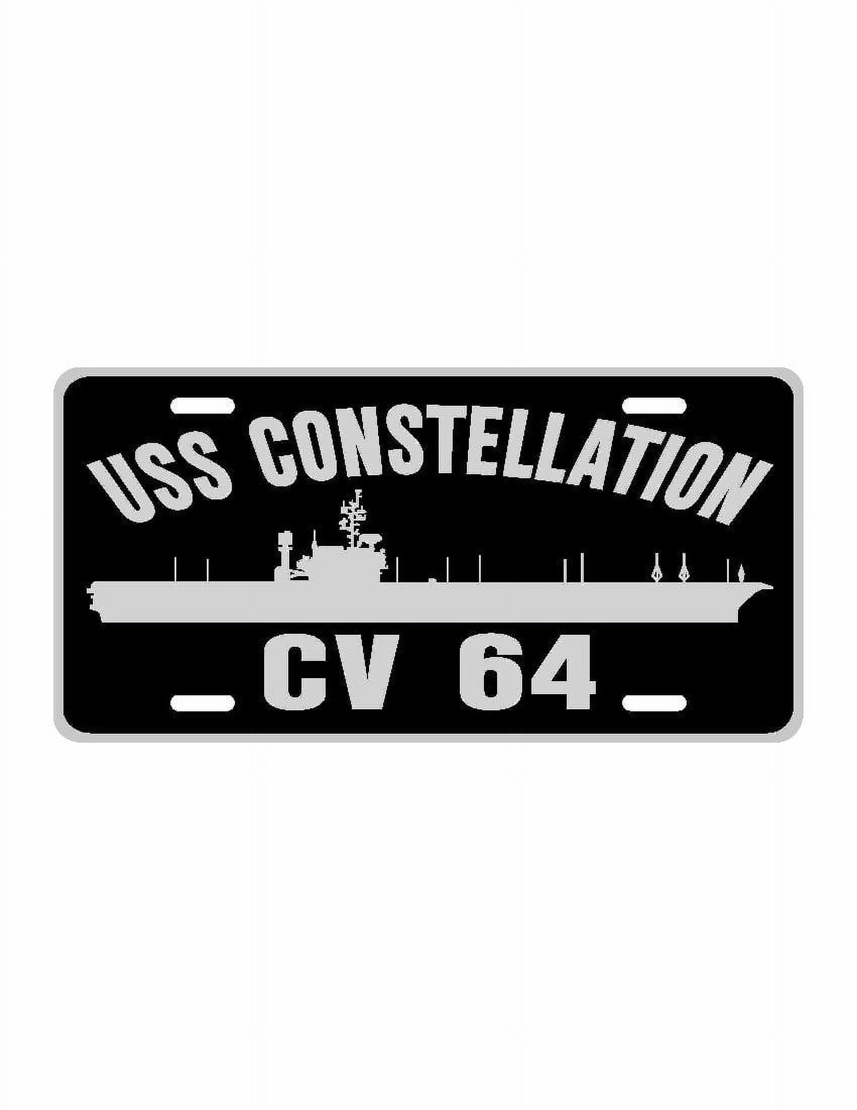 USS CONSTELLATION CV 64 Aluminum License Plate Military Navy USN Car ...