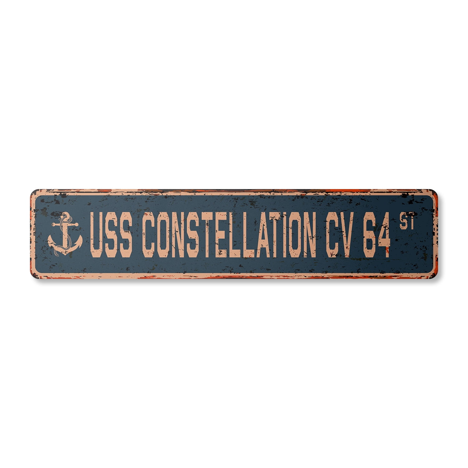 USS CONSTELLATION CV 64 Vintage Aluminum Street Sign us navy ship ...