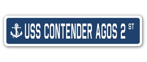 USS CONTENDER AGOS 2 Street Sign us navy ship veteran sailor gift ...
