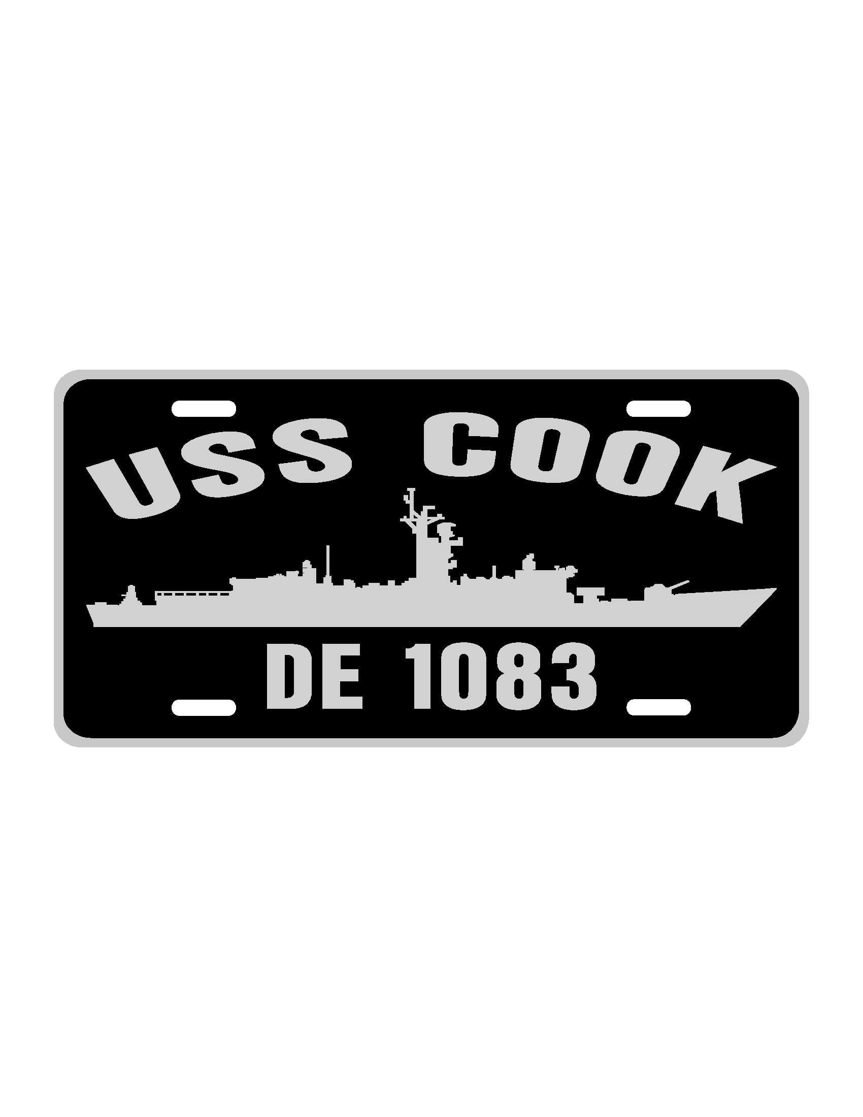 USS COOK DE 1083 Aluminum License Plate Military Navy USN Car Truck RV ...