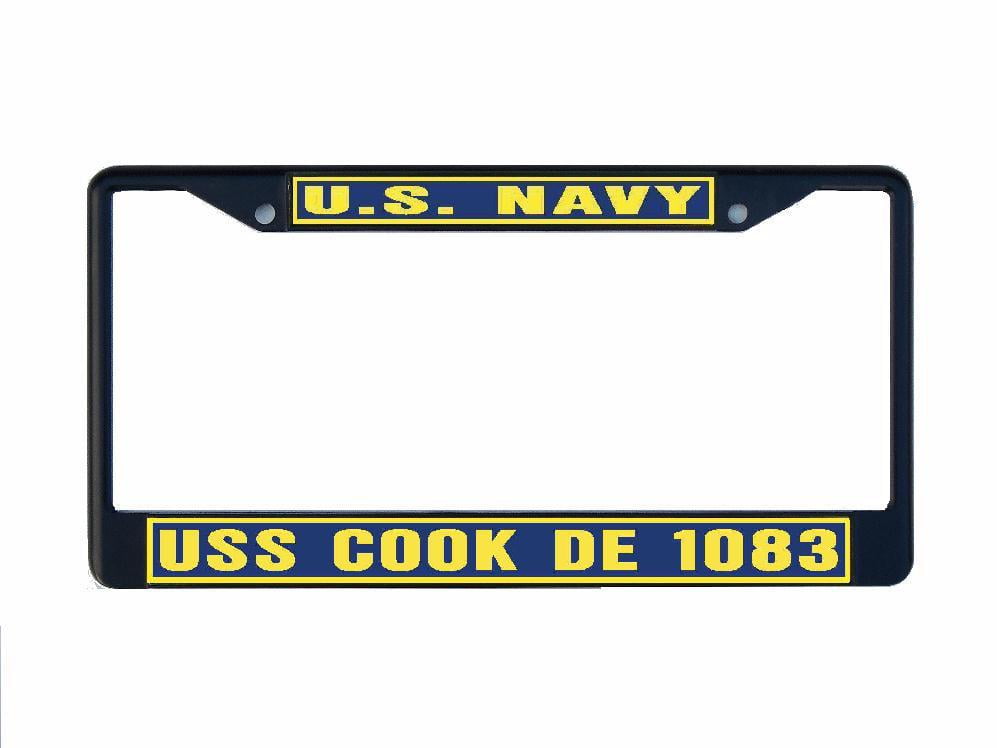 USS COOK DE 1083 License Plate Frame Black Metal Military Navy USN Car ...