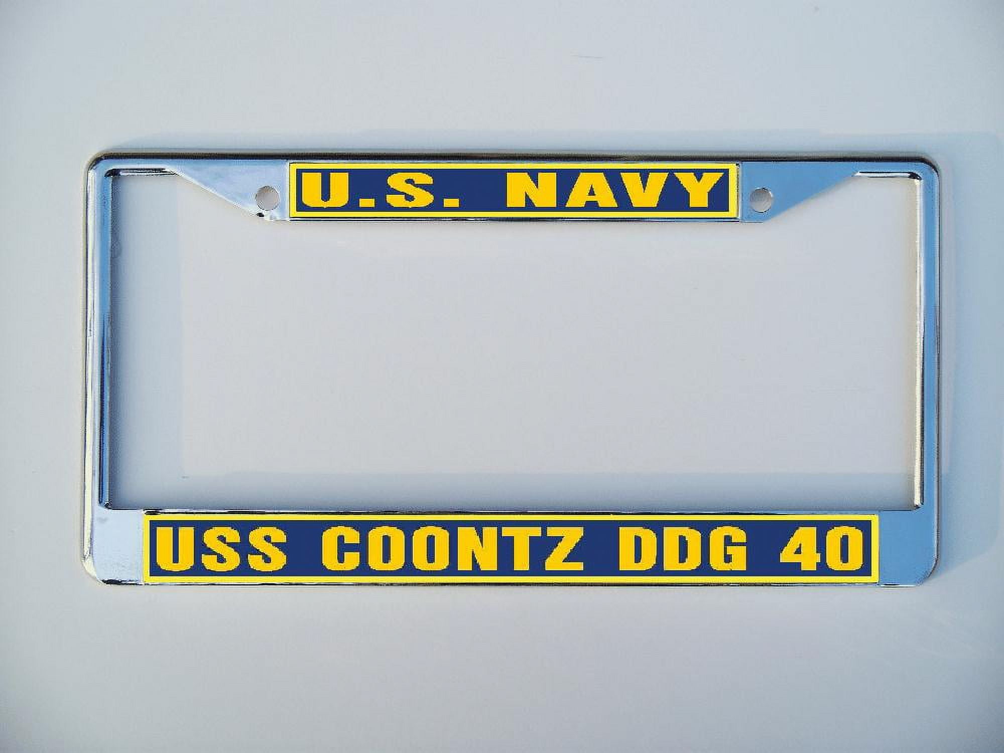 USS COONTZ DDG 40 License Plate Frame Chrome Metal Military Navy USN ...