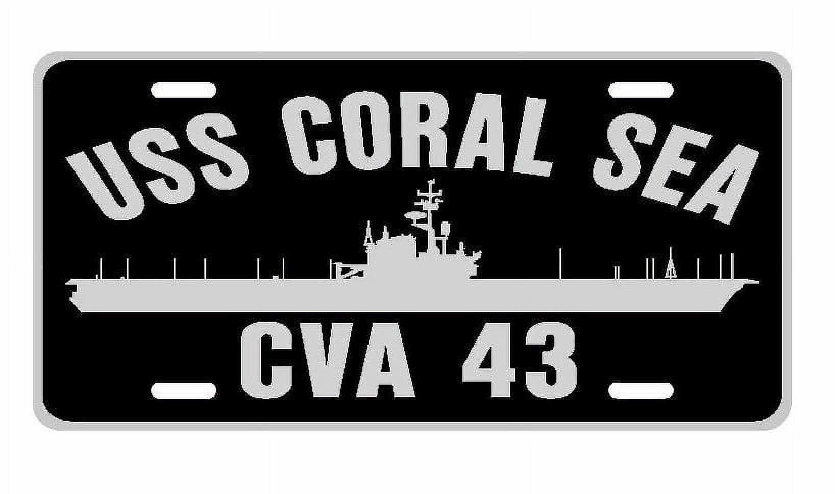 USS CORAL SEA CVA 43 Aluminum License Plate Military Navy USN Car Truck ...