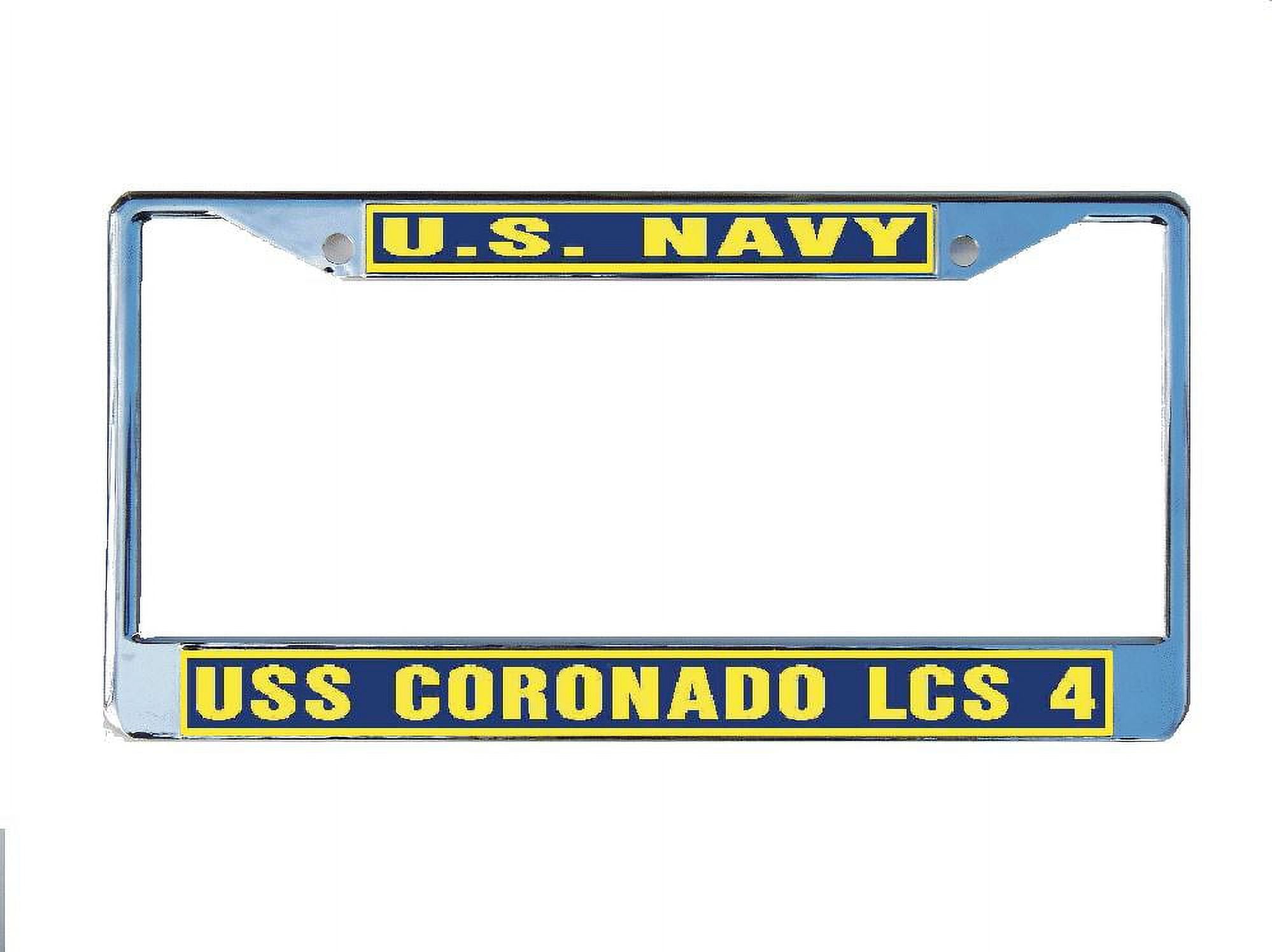 USS CORONADO LCS 4 License Plate Frame Chrome Metal Military Navy USN ...