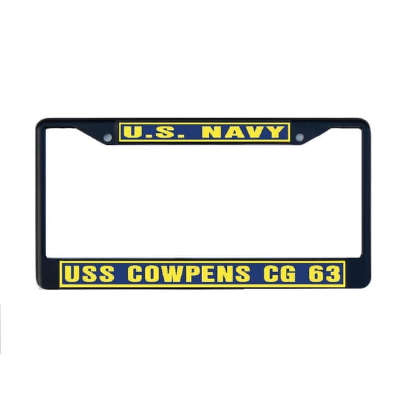 USS COWPENS CG 63 License Plate Frame Black Metal Military Navy USN Car ...