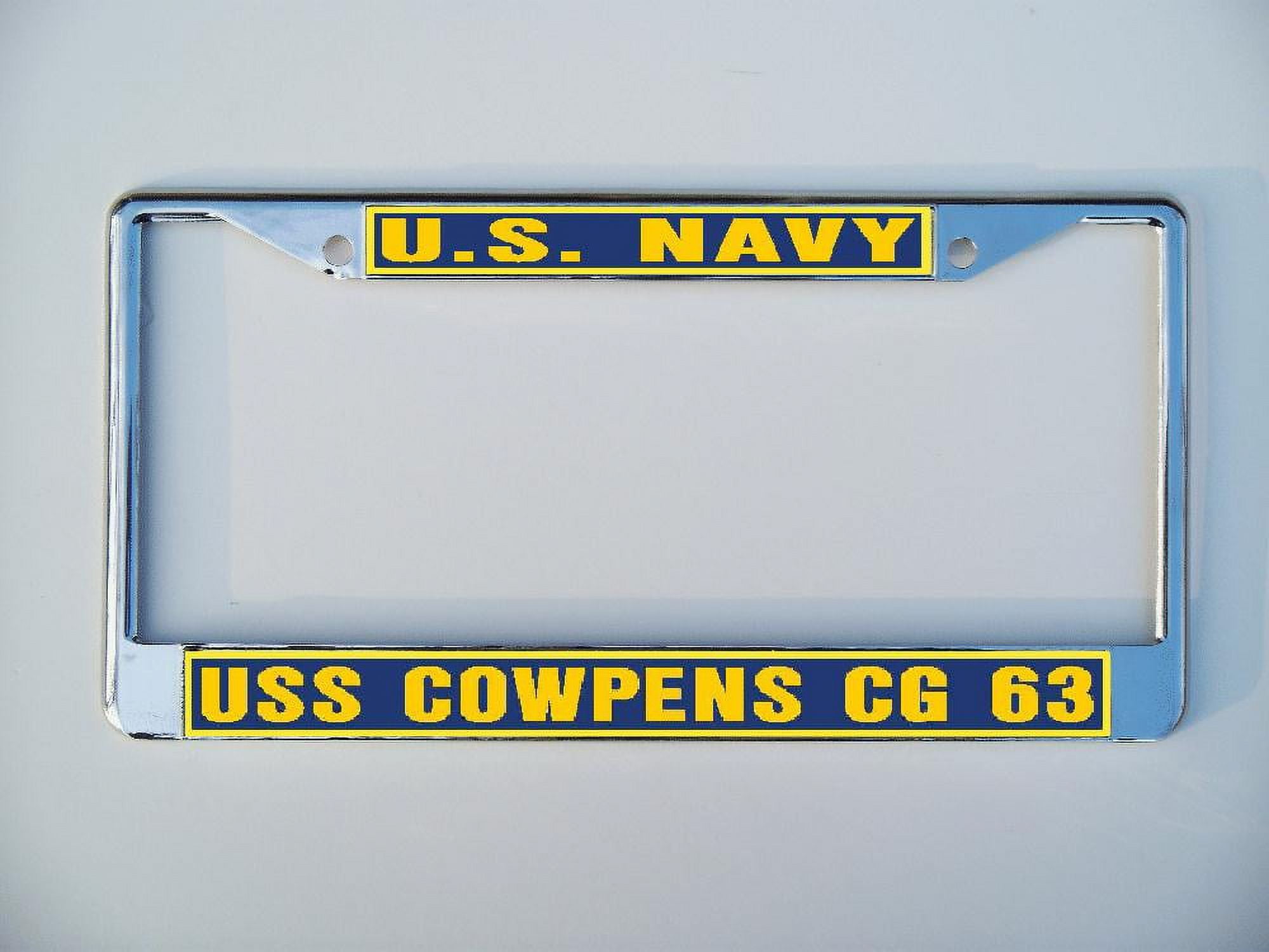 USS COWPENS CG 63 License Plate Frame Chrome Metal Military Navy USN ...
