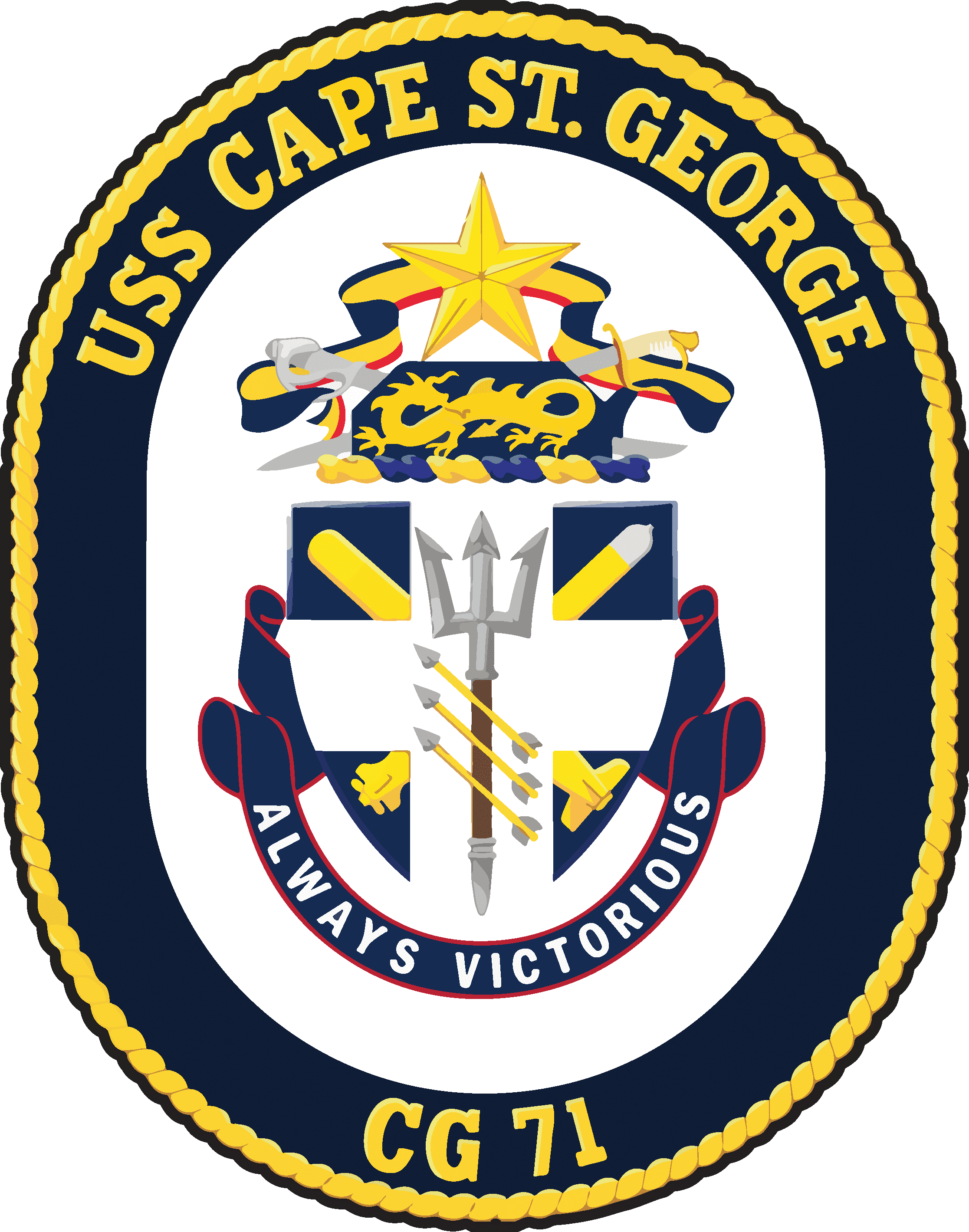 USS Cape St. George CG-71 Badge Sticker Decal Ticonderoga Class Cruiser ...