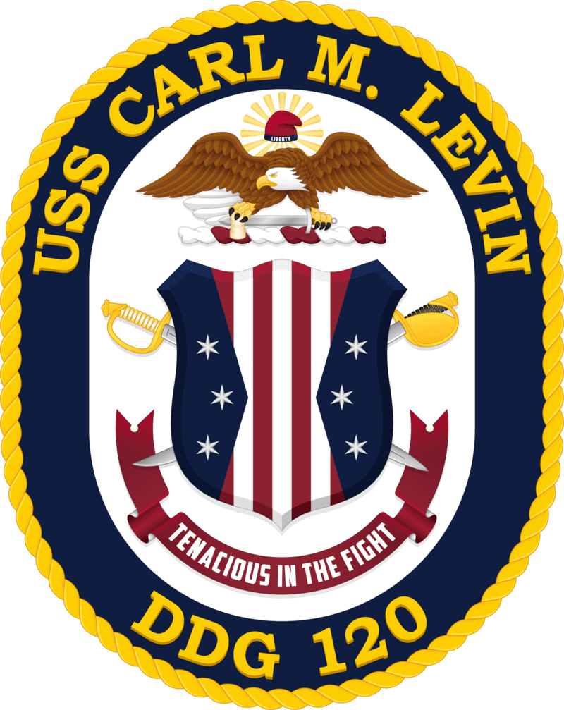 USS Carl M. Levin DDG-120 Badge Sticker Decal Arleigh Burke Class ...