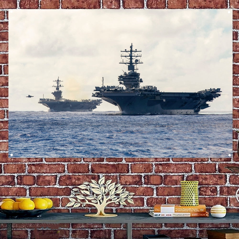 USS Carl Vinson and USS Ronald Reagan (CVN 76) aircraft carrier Art ...