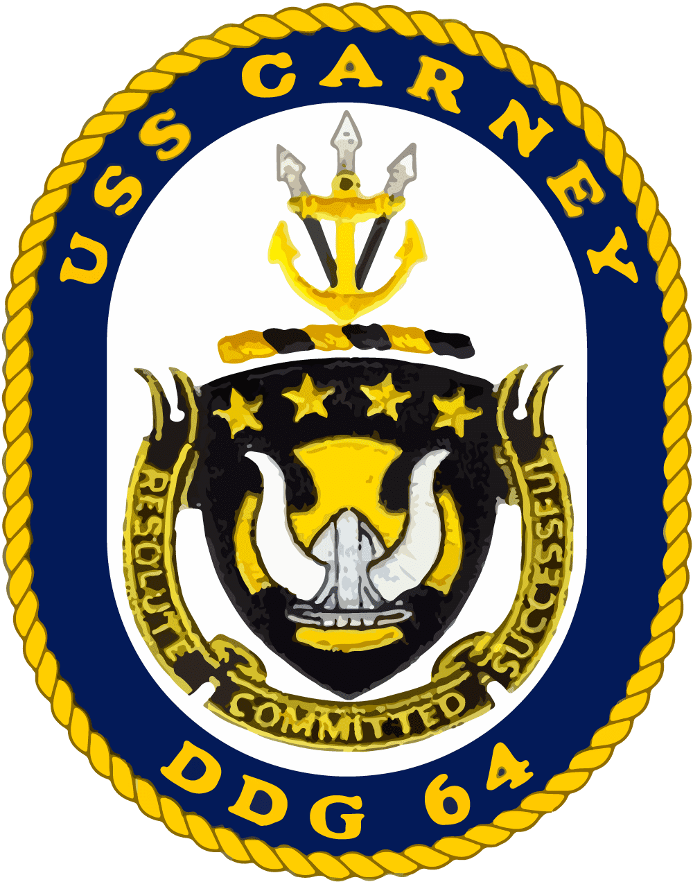 USS Carney DDG-64 Badge Sticker Decal Arleigh Burke Class Destroyer Car ...