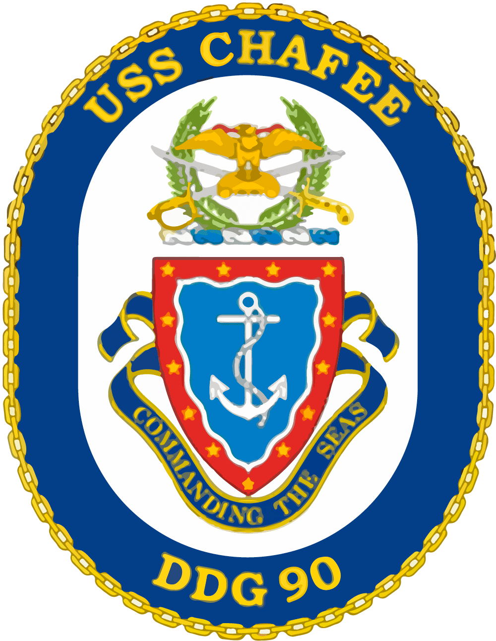 USS Chafee DDG-90 Badge Sticker Decal Arleigh Burke Class Destroyer Car ...