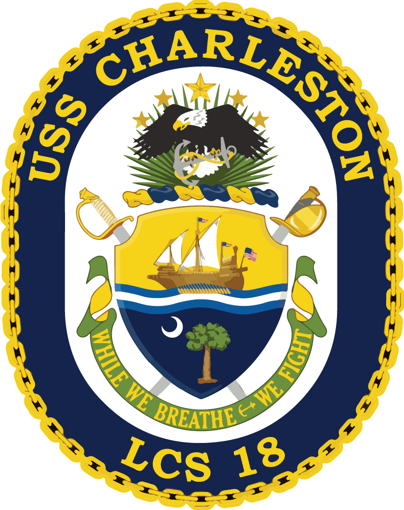USS Charleston LCS-18 Badge Sticker Decal Independence Class Littoral ...