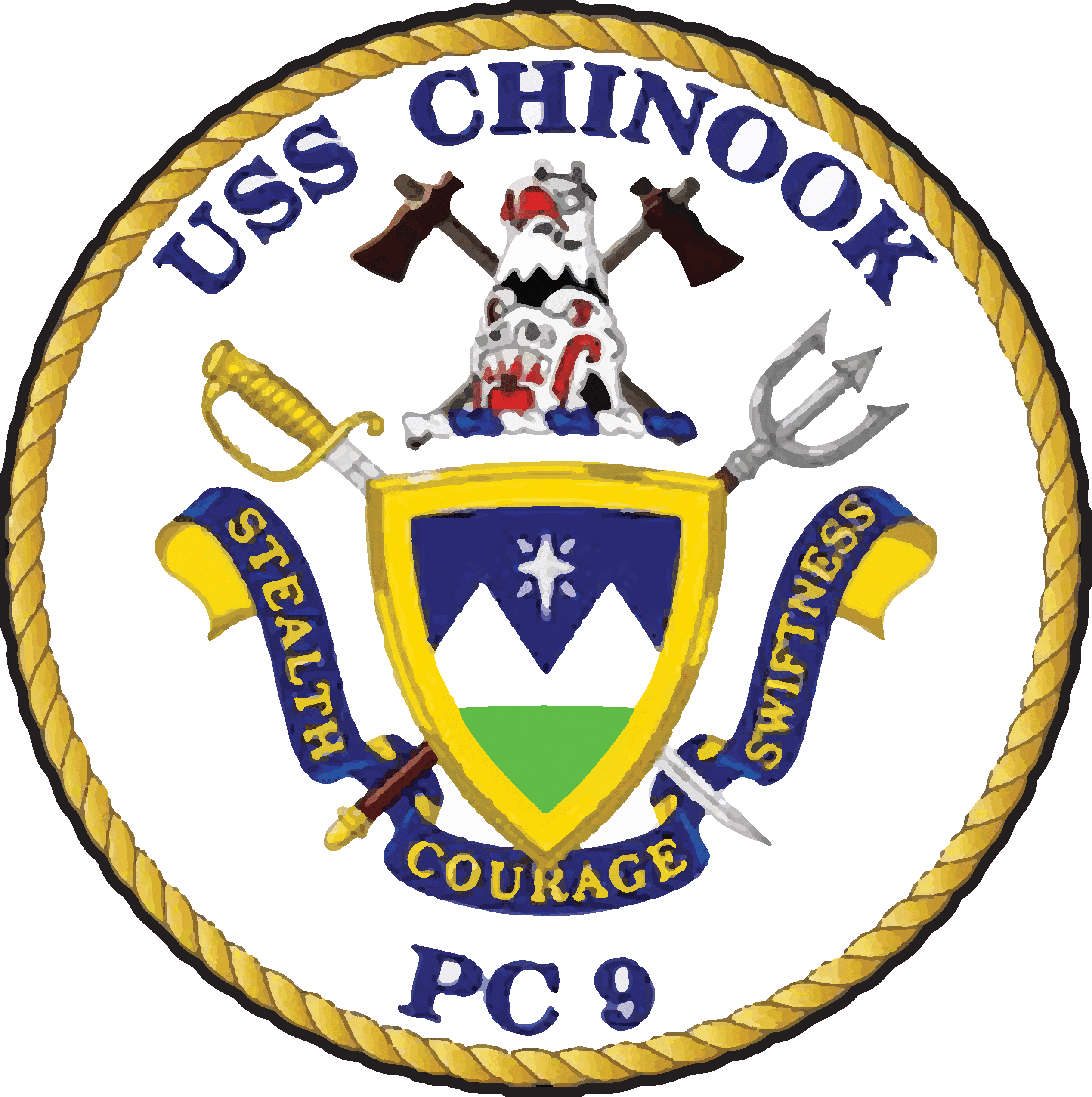 USS Chinook PC-9 Badge Sticker Decal Cyclone Class Patrol boat Car ...