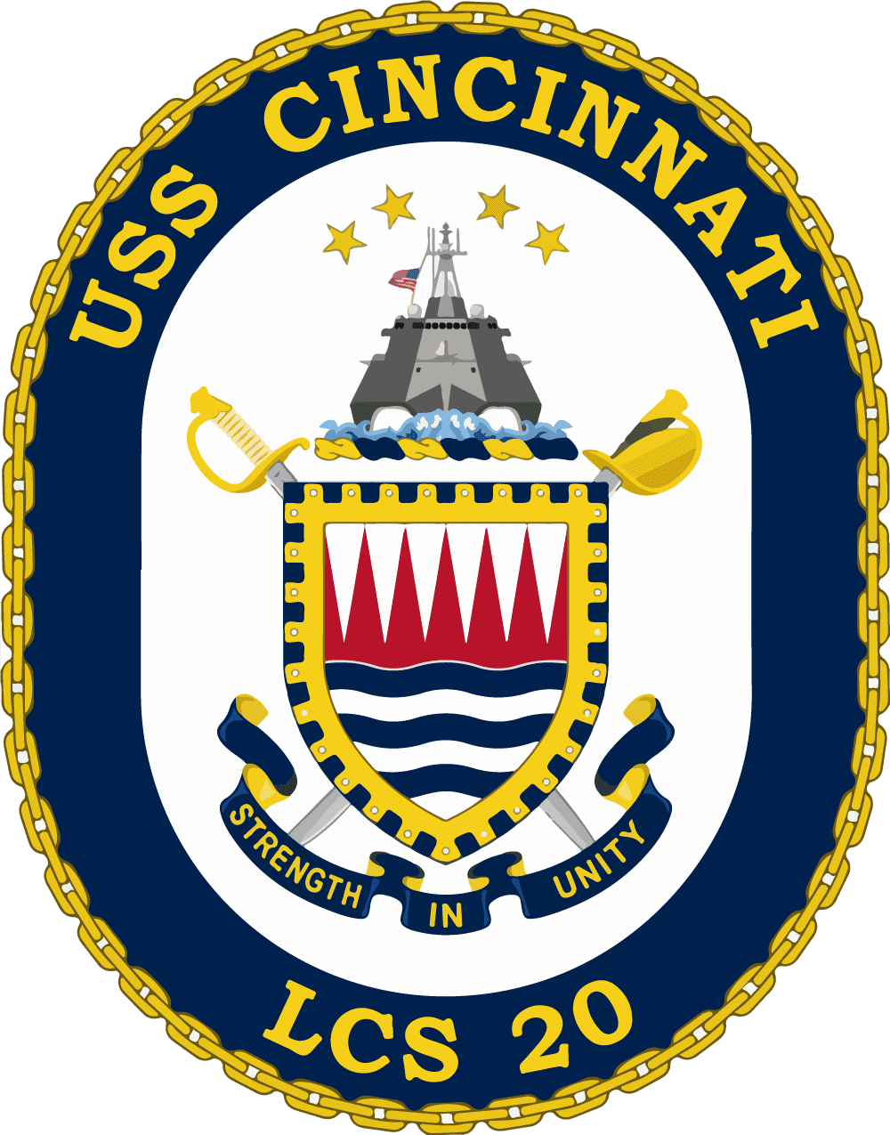 USS Cincinnati LCS-20 Badge Sticker Decal Independence Class Littoral ...