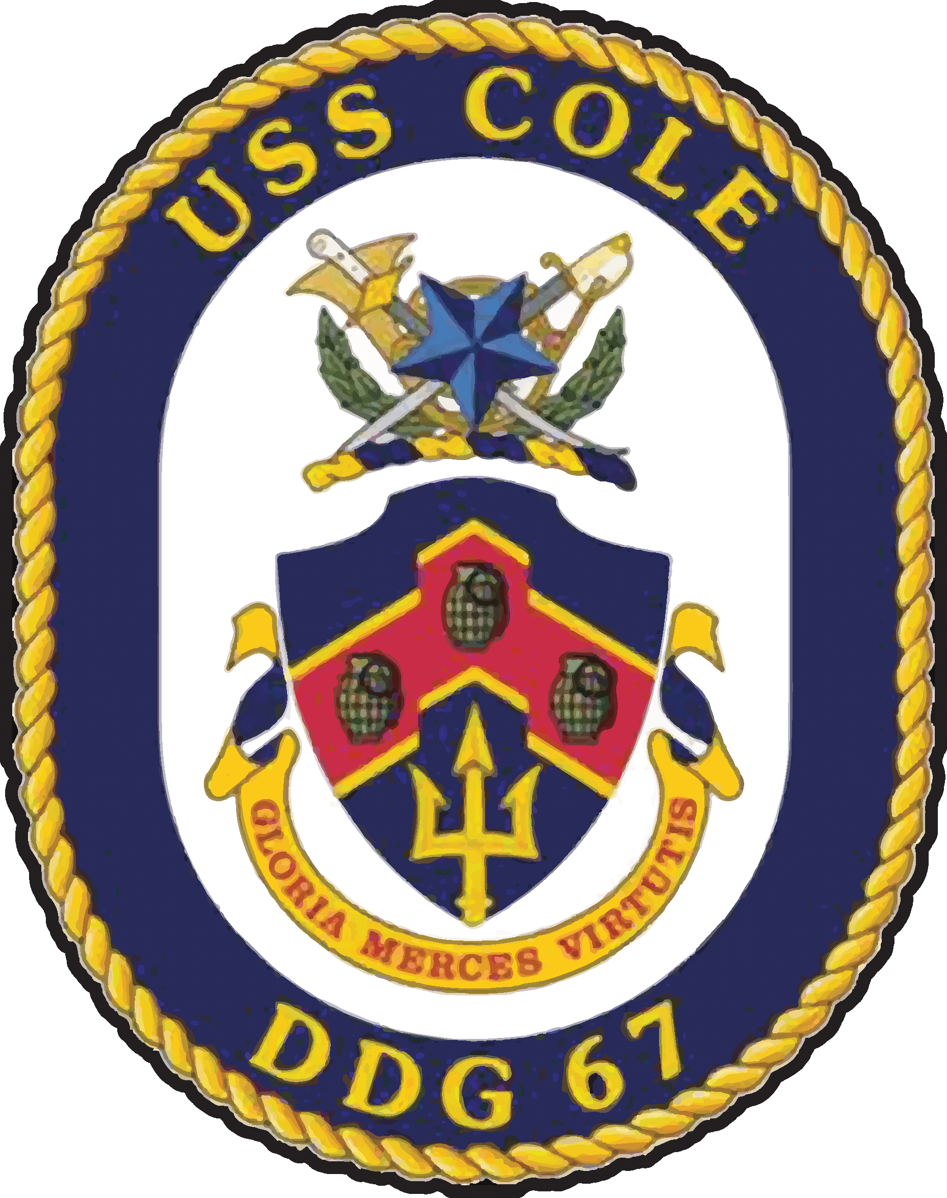 USS Cole DDG-67 Badge Sticker Decal Arleigh Burke Class Destroyer Car ...