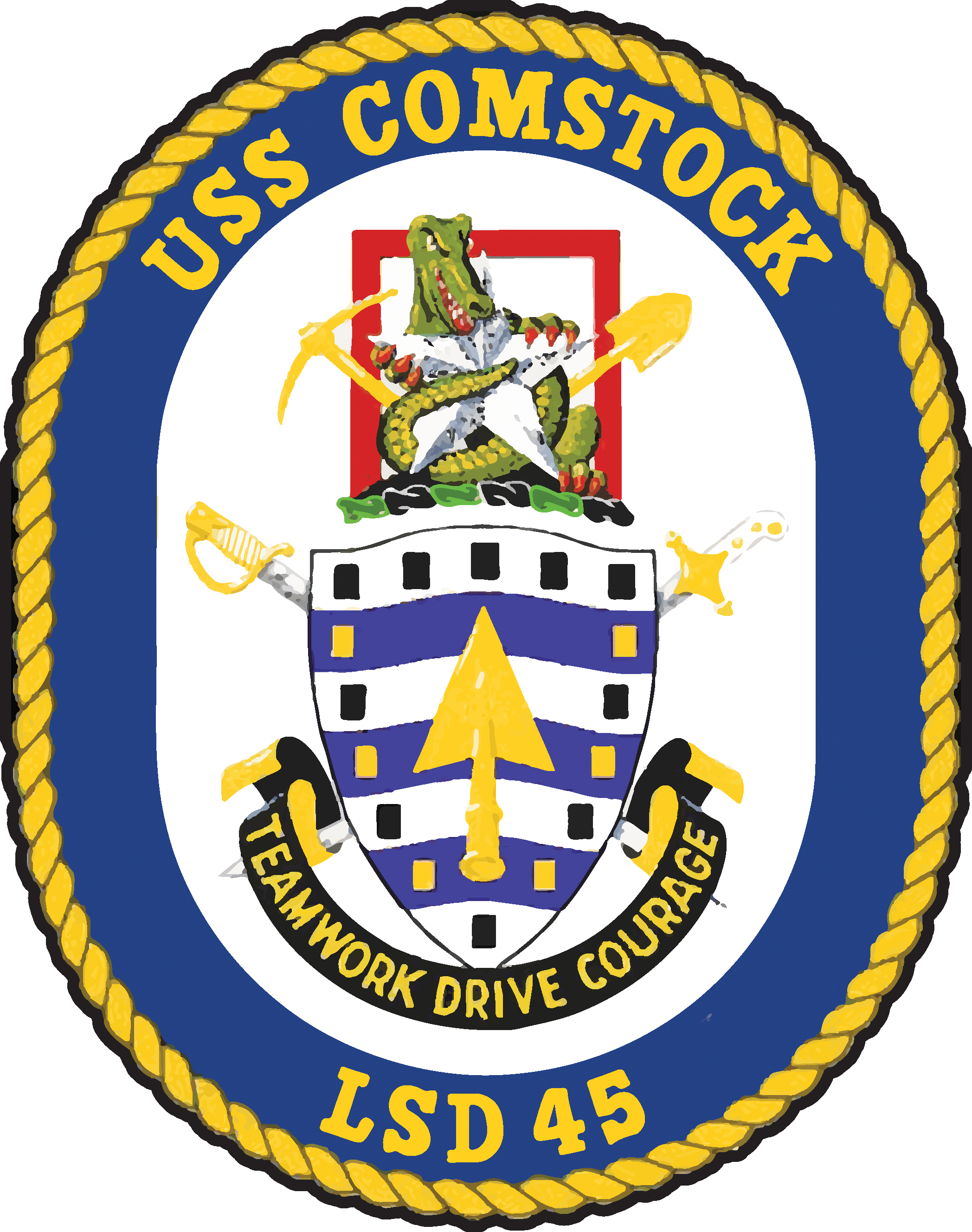 USS Comstock LSD-45 Badge Sticker Decal Whidbey Island Class Dock ...