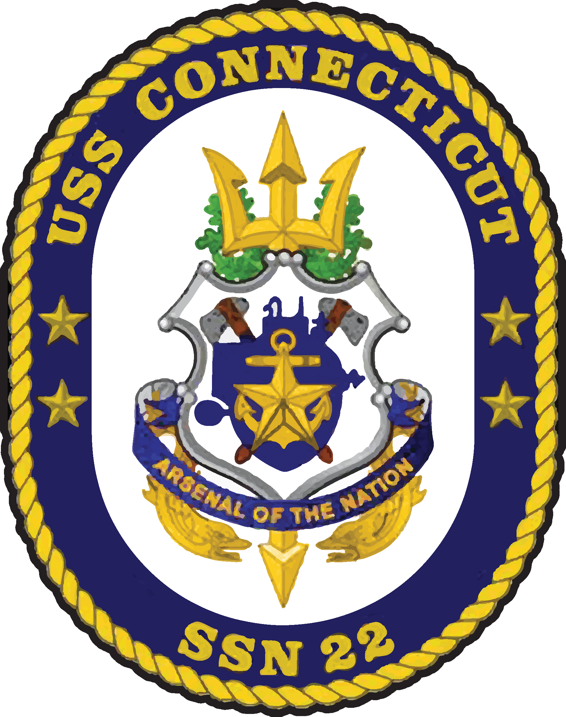 USS Connecticut SSN-22 Badge Sticker Decal Seawolf Class Attack Submarine Car Sticker Bumper ...