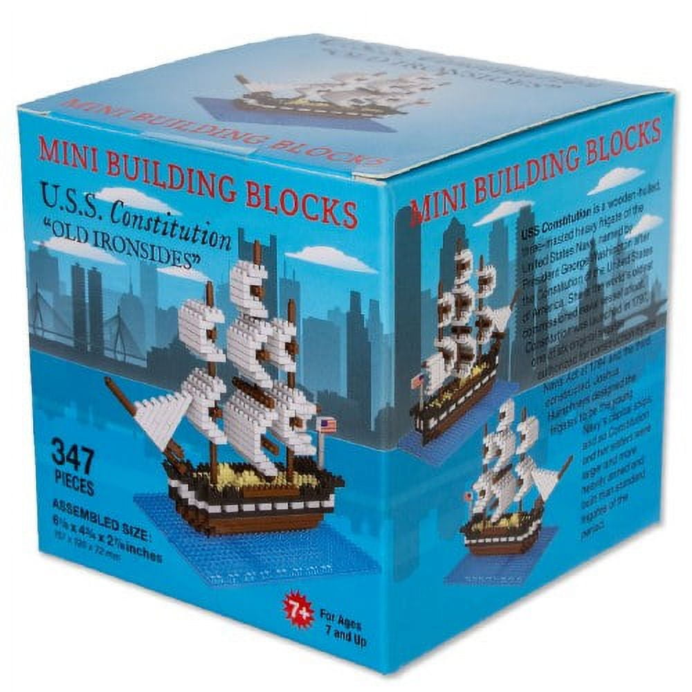 USS Constitution Mini Building Blocks Kit - Small Brick Statue, 347 ...