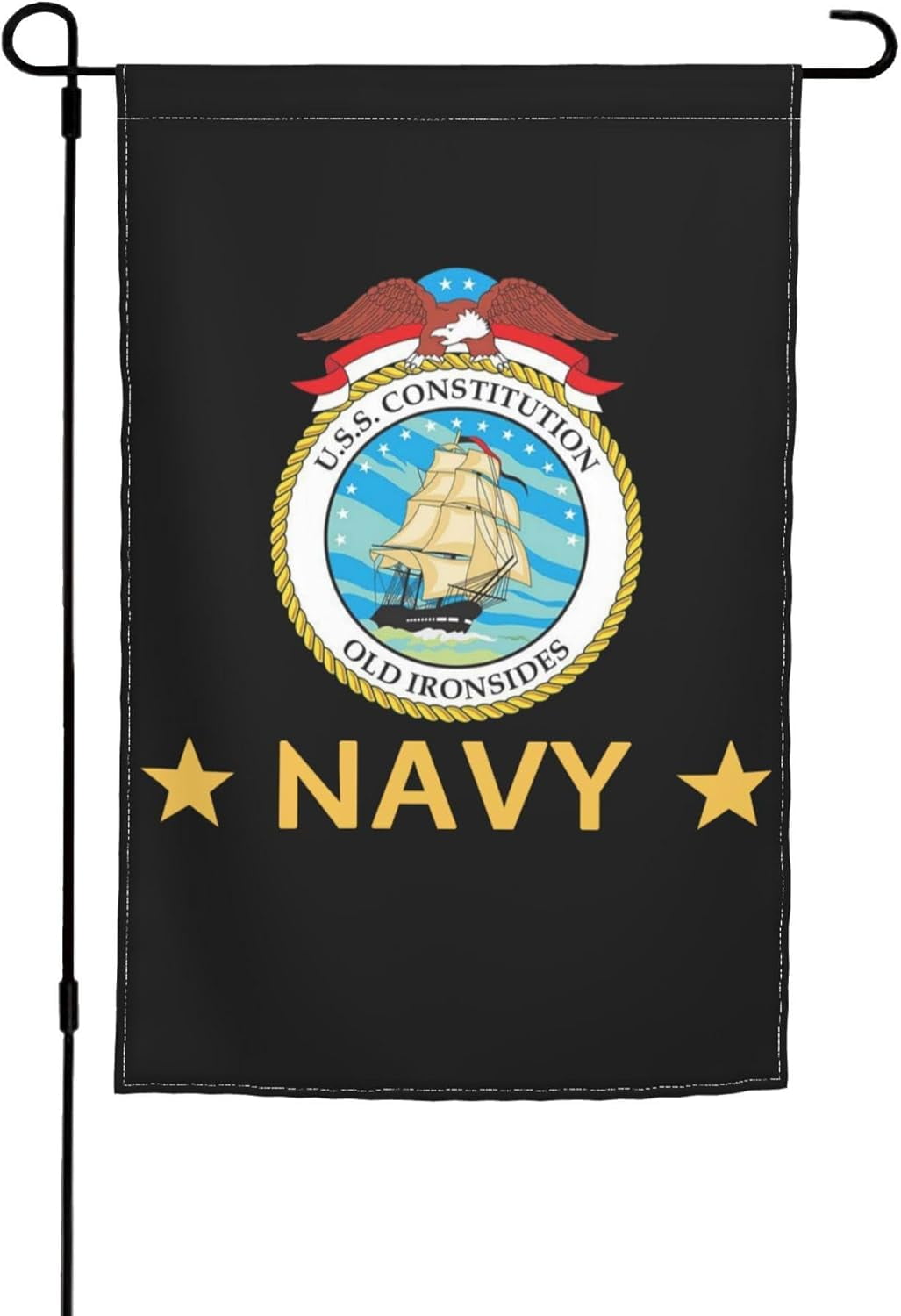USS Constitution Old Ironside Garden Flag Outdoor Flag Double Sided ...