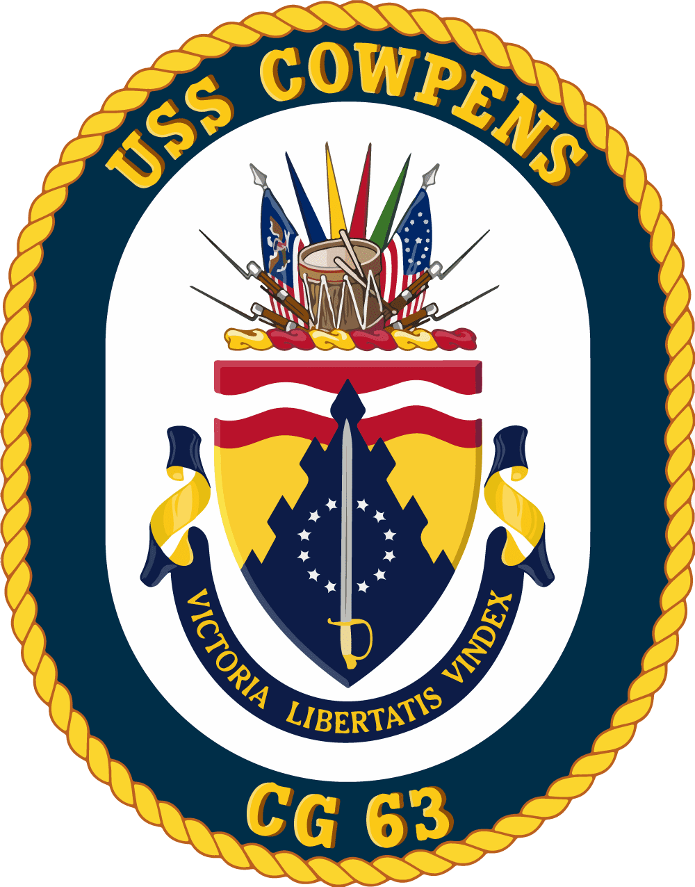 USS Cowpens CG-63 Badge Sticker Decal Ticonderoga Class Cruiser Car ...
