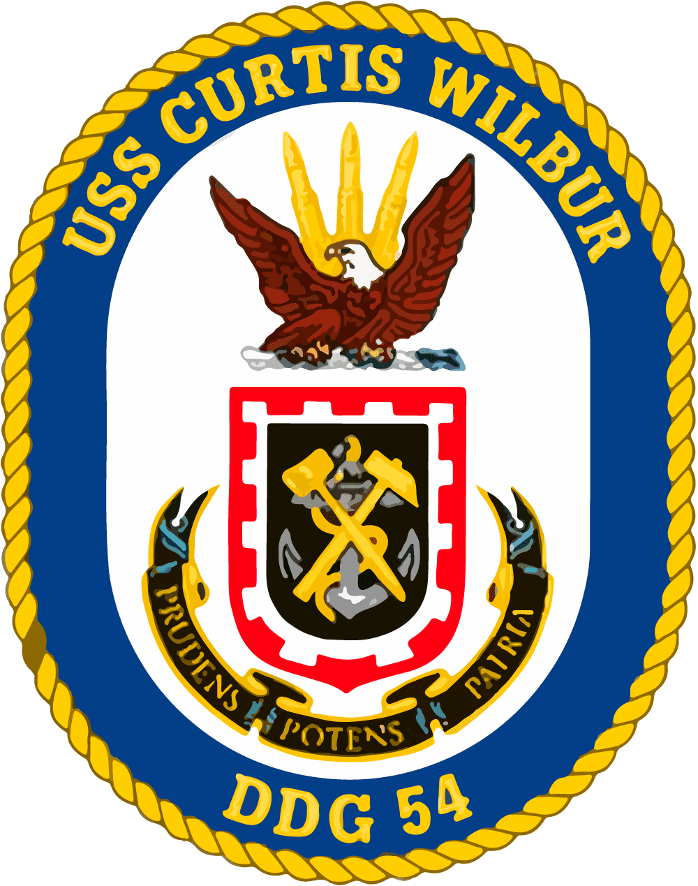 USS Curtis Wilbur DDG-54 Badge Sticker Decal Arleigh Burke Class ...