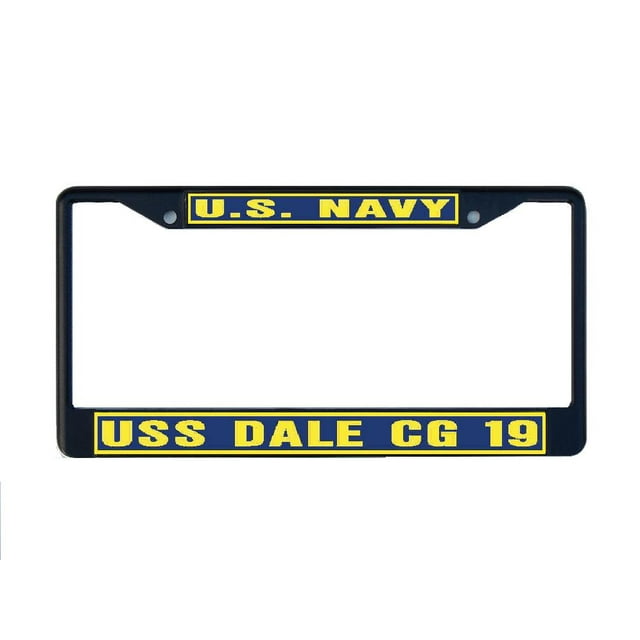USS DALE CG 19 License Plate Frame Black Metal Military Navy USN Car ...