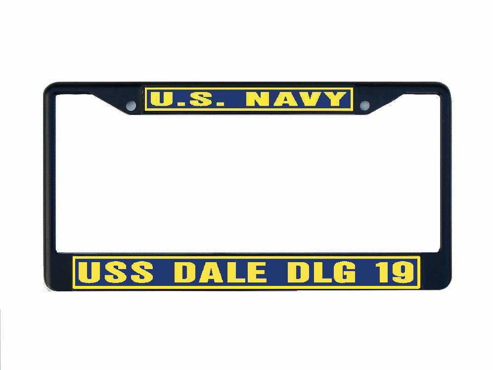USS DALE DLG 19 License Plate Frame Black Metal Military Navy USN Car ...