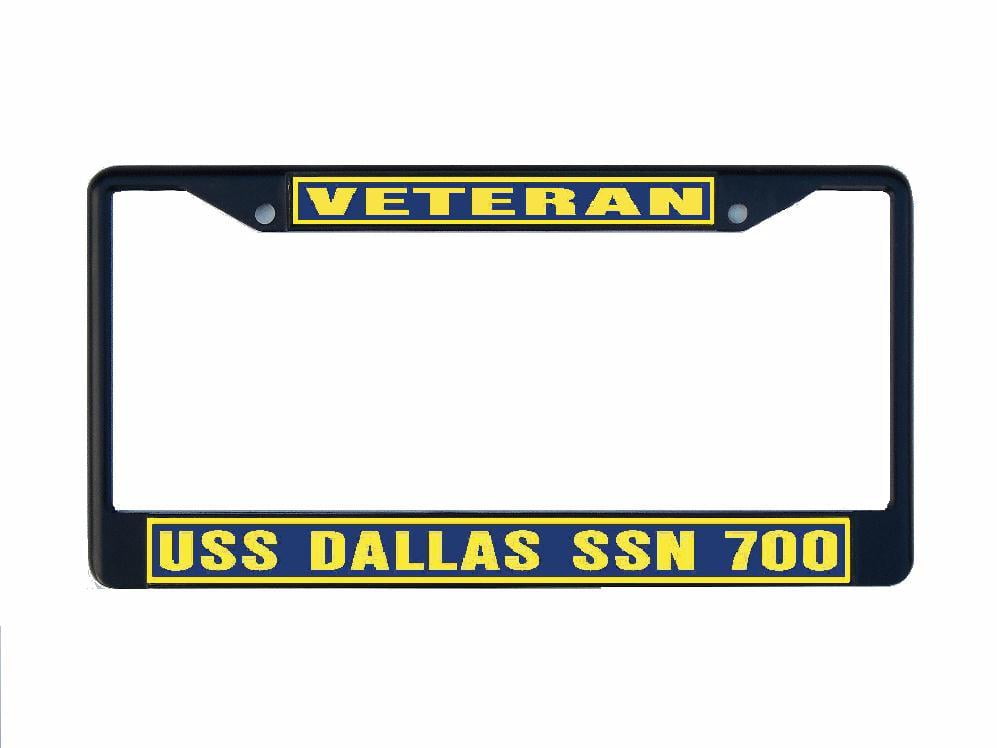 USS DALLAS SSN 700 License Plate Frame Black Metal Military Navy USN ...