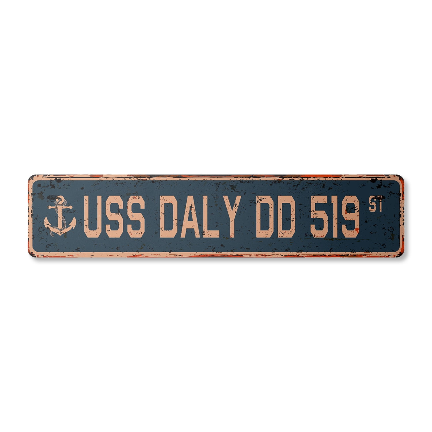 USS DALY DD 519 Vintage Plastic Street Sign us navy ship veteran sailor ...
