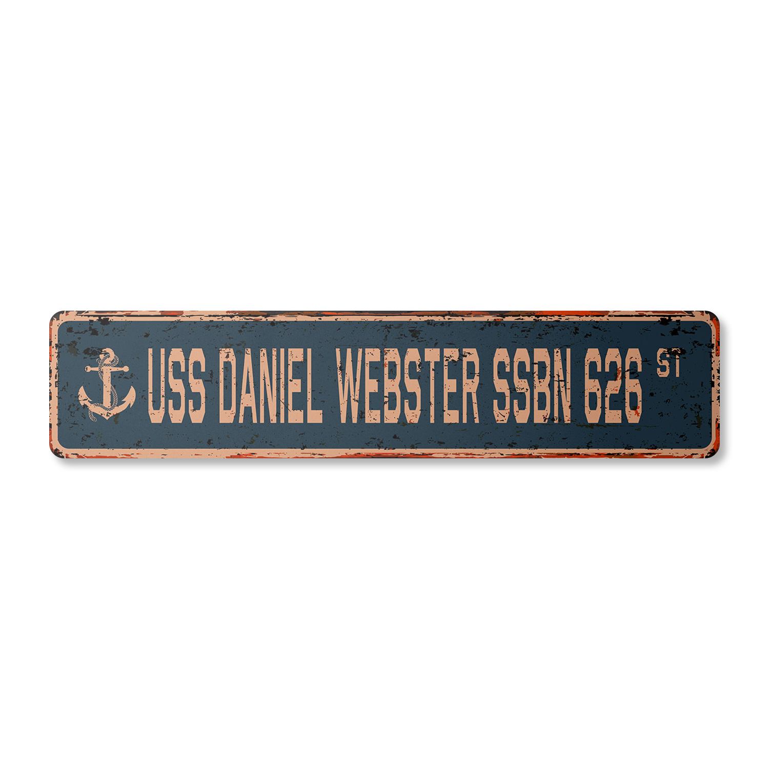 USS DANIEL WEBSTER SSBN 626 Vintage Plastic Street Sign us navy ship ...