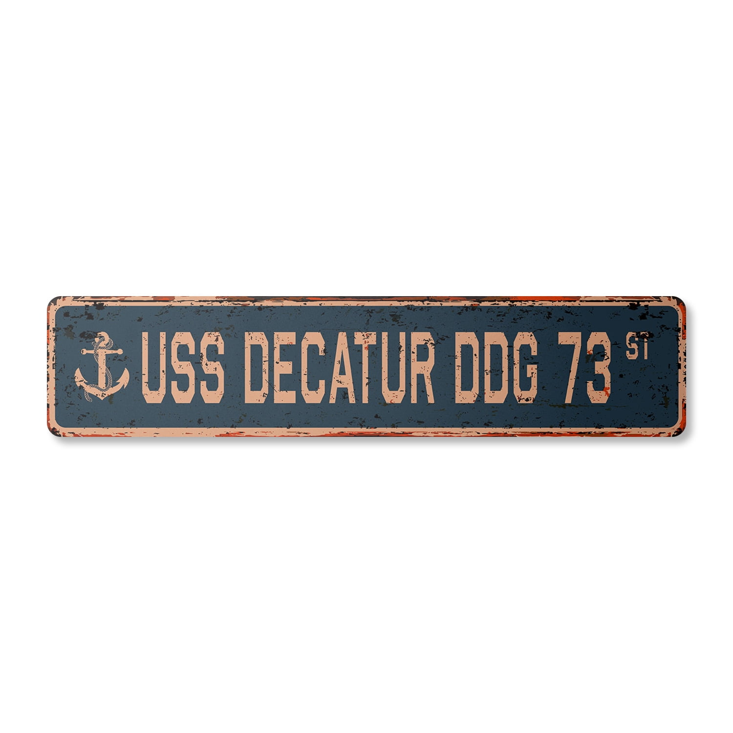 USS DECATUR DDG 73 Vintage Plastic Street Sign us navy ship veteran ...