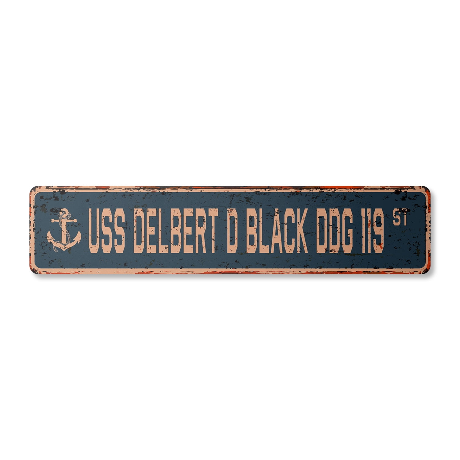 USS DELBERT D BLACK DDG 119 Vintage Plastic Street Sign us navy ship ...