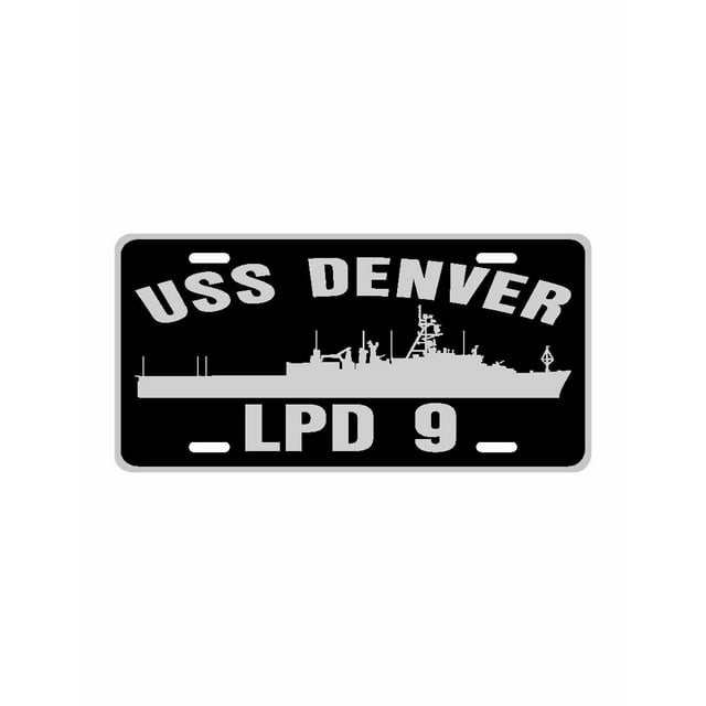 USS DENVER LPD 9 Aluminum License Plate Military Navy USN Car Truck RV ...