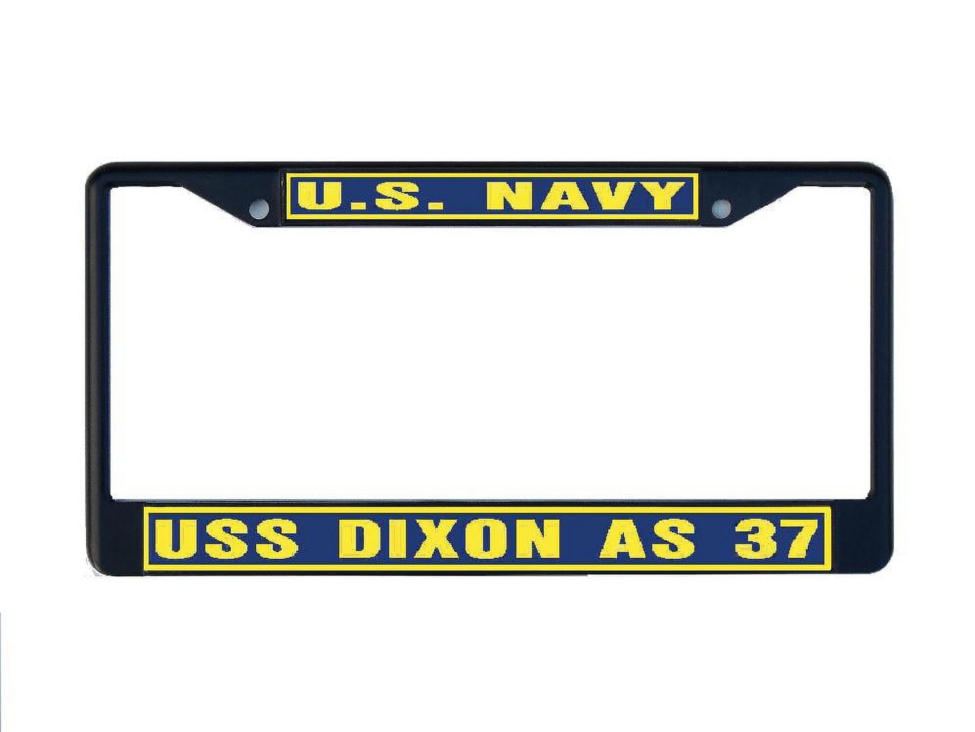 USS DIXON AS 37 License Plate Frame Black Metal Military Navy USN Car ...