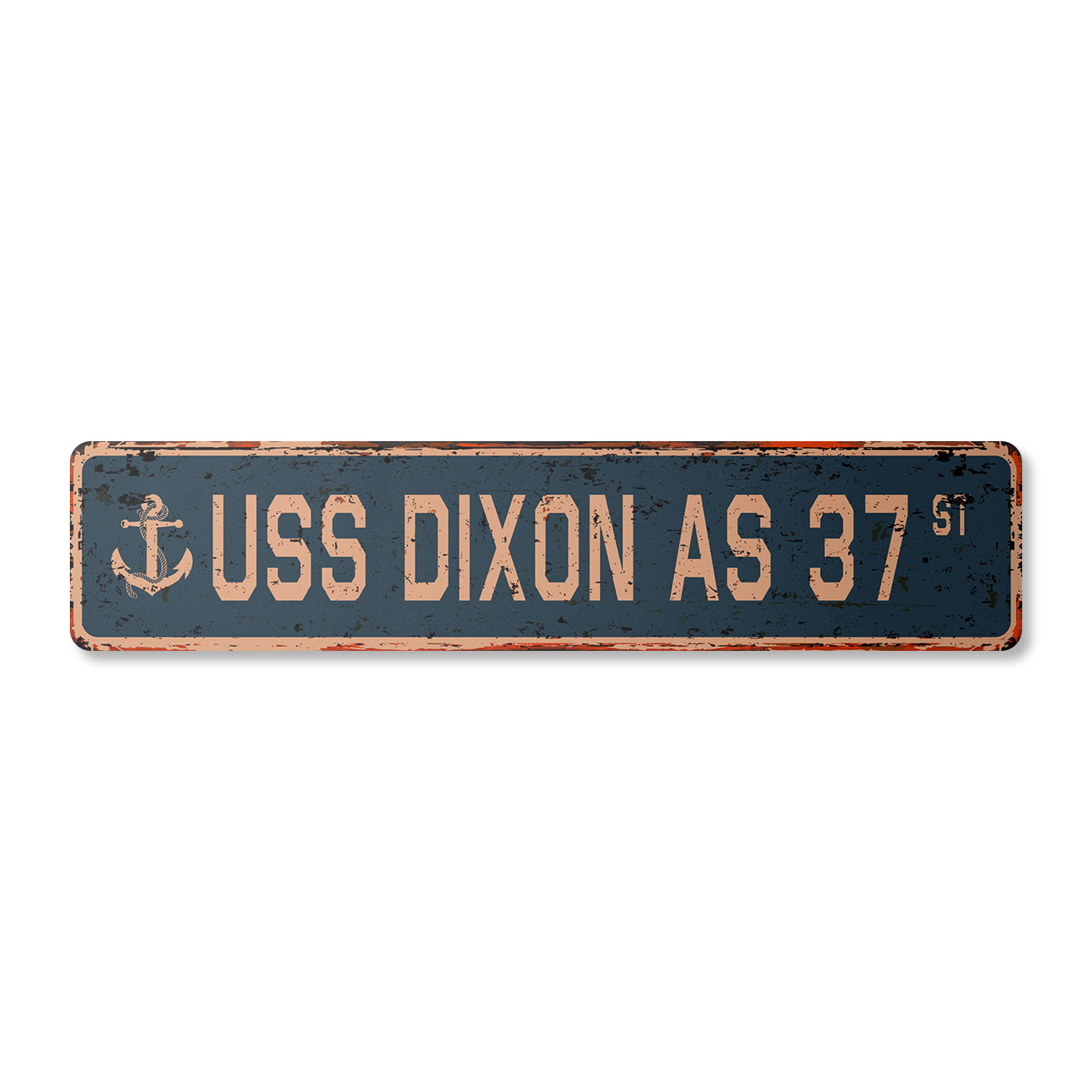 USS DIXON AS 37 Vintage Plastic Street Sign us navy ship veteran sailor ...