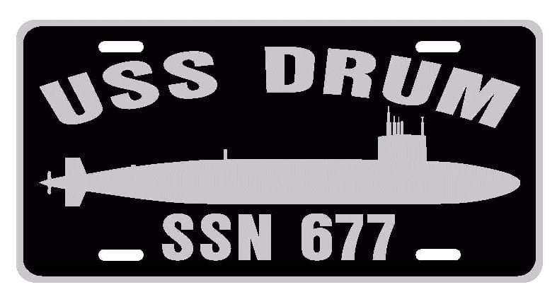 USS DRUM SSN 677 Aluminum License Plate Military Navy USN Car Truck RV ...