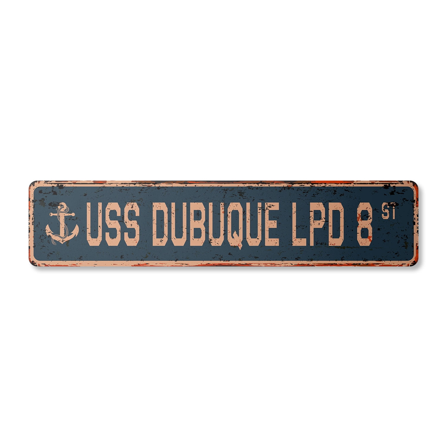 USS DUBUQUE LPD 8 Vintage Aluminum Street Sign us navy ship veteran ...