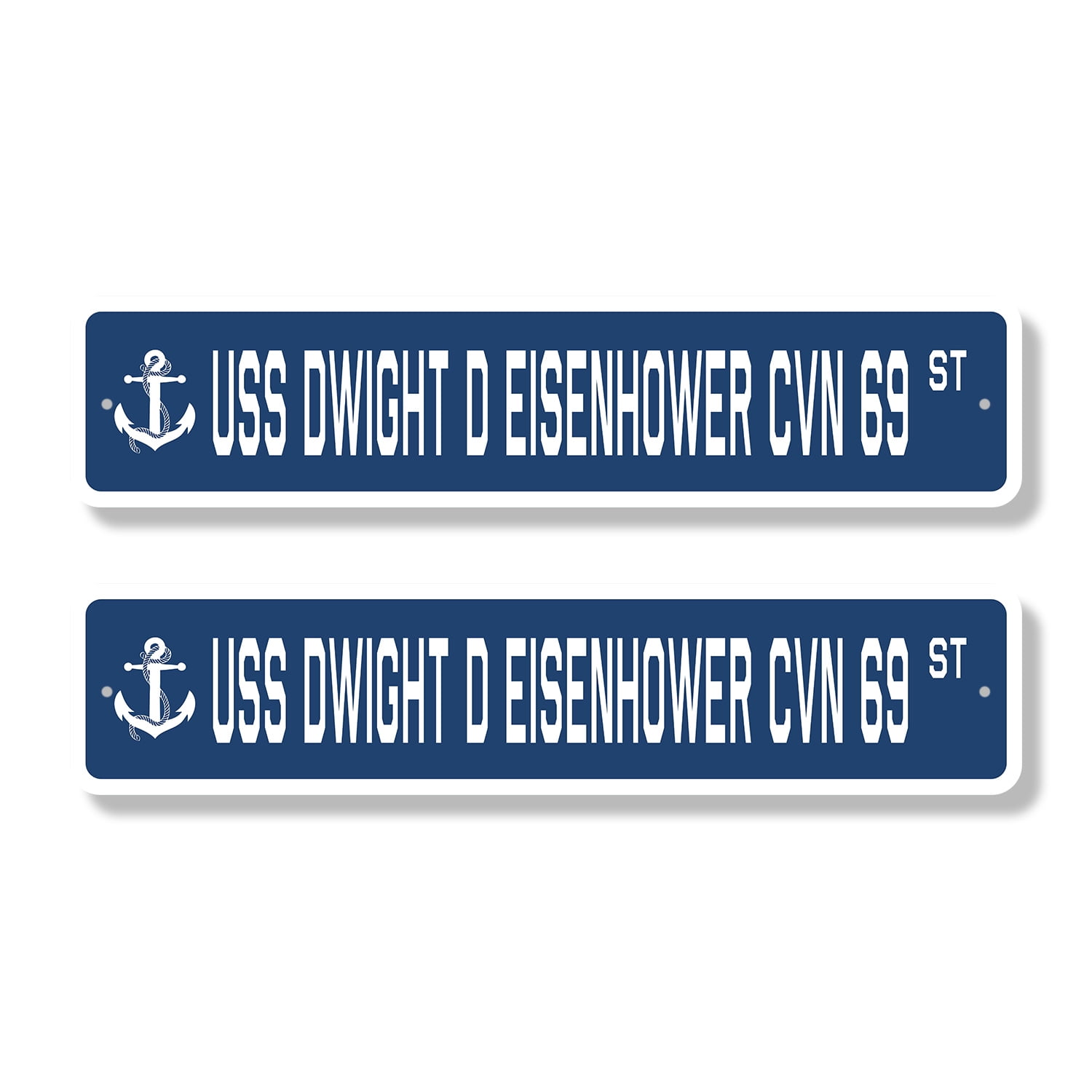 USS DWIGHT D EISENHOWER CVN 69 Classic Street Sign (2 Pack) us navy ...