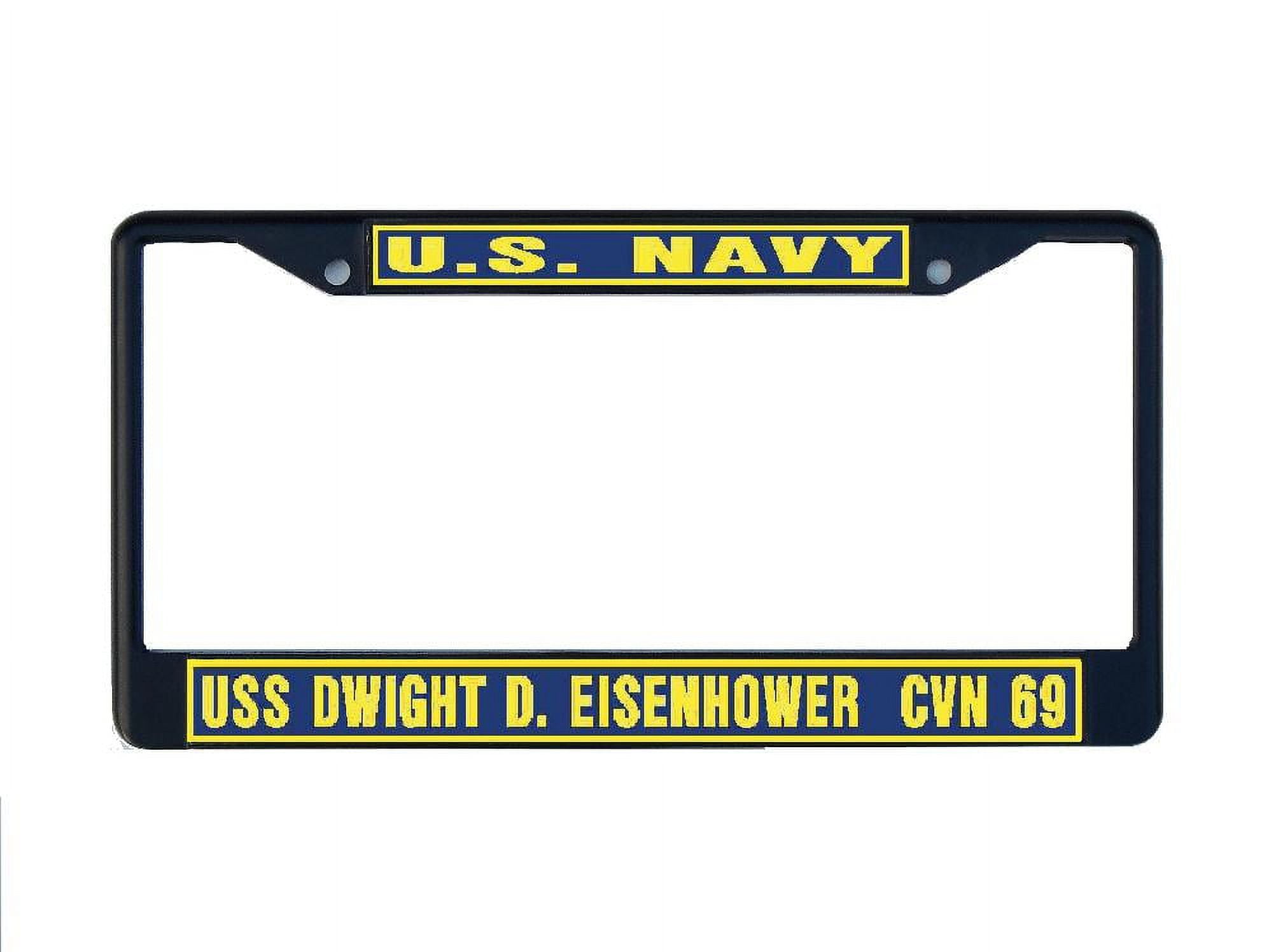 USS DWIGHT D EISENHOWER CVN 69 License Plate Frame Black Metal Military ...