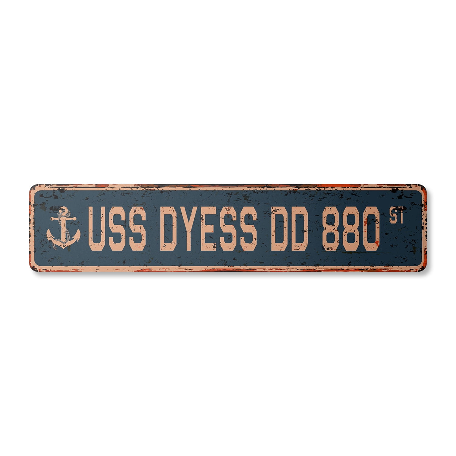 USS DYESS DD 880 Vintage Plastic Street Sign us navy ship veteran ...