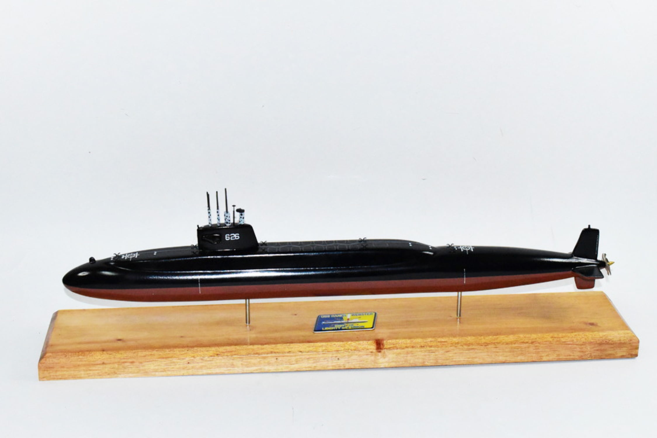 USS Daniel Webster SSBN-626 Submarine Model, Handcrafted Mahogany, 20 ...