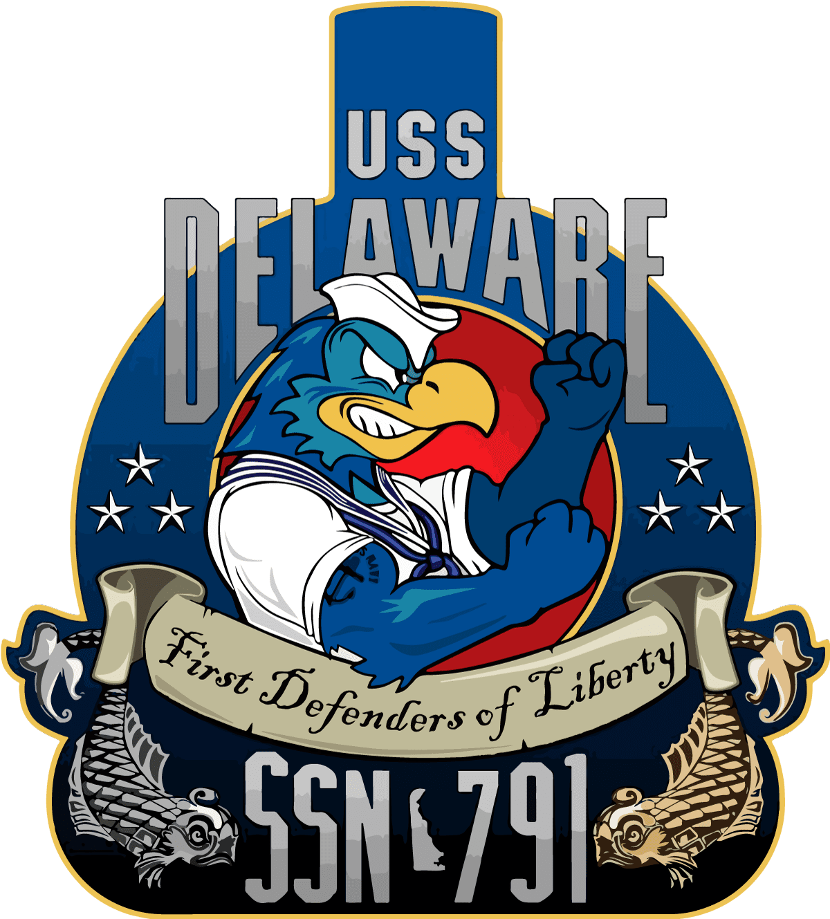 USS Delaware SSN-791 Badge Sticker Decal Virginia Class Attack ...
