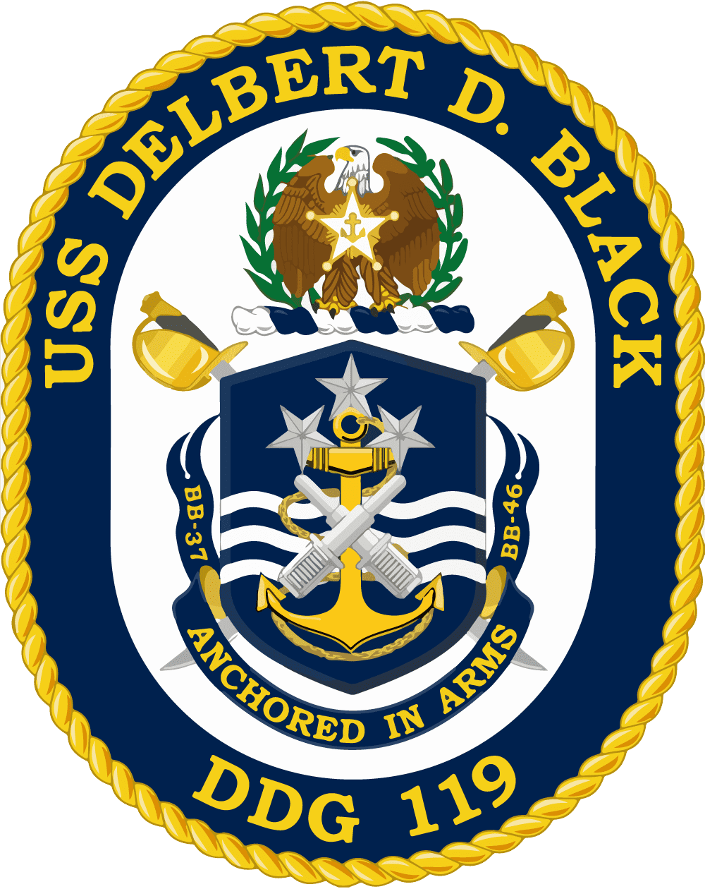 USS Delbert D. Black DDG-119 Badge Sticker Decal Arleigh Burke Class ...